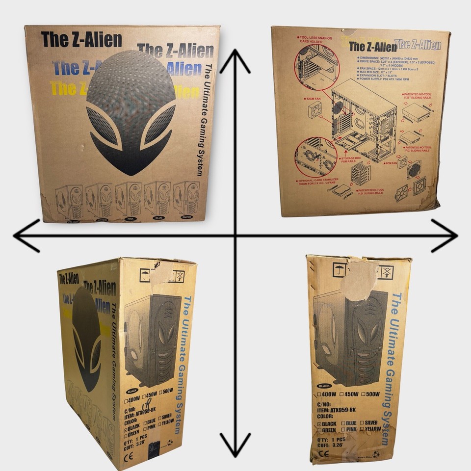 Rare VTG HTF Atop Z-Alien ATX Gaming PC Computer Case ATX959 -BK New W ...