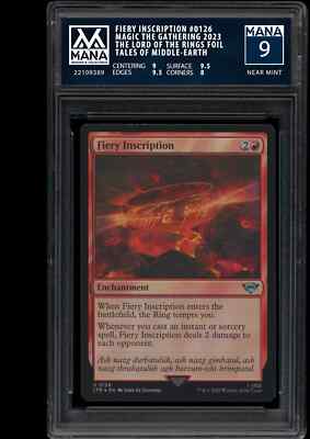 MAGIC THE GATHERING FIERY INSCRIPTION #0126 MANA 9 MINT PSA 9 BGS -AI ...