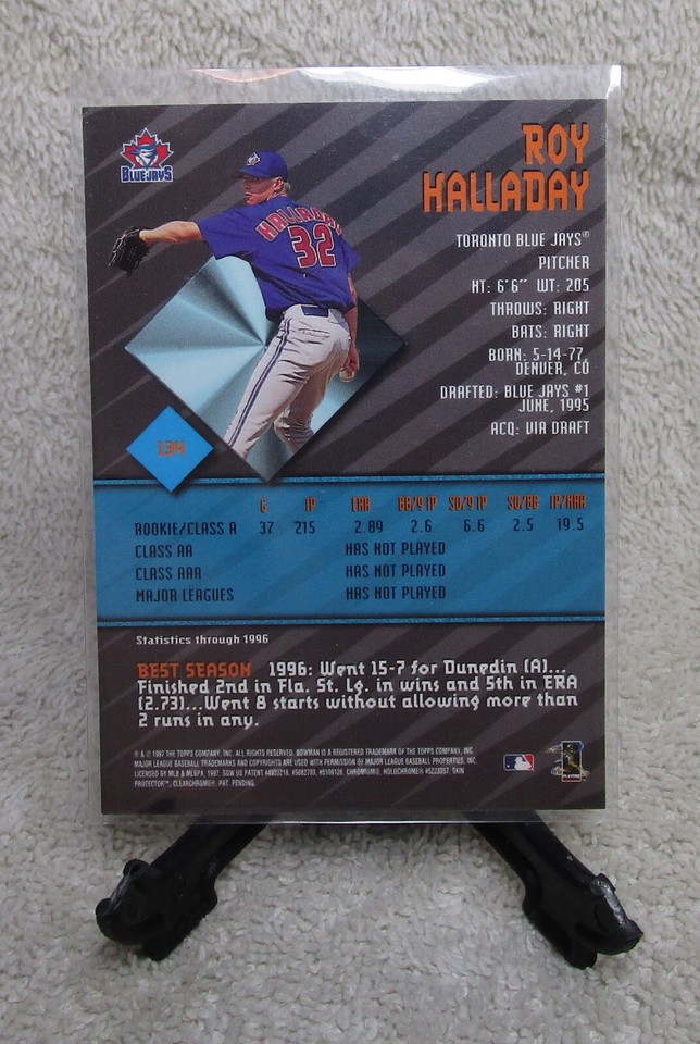 ROY HALLADAY 1997 Bowman's Best Baseball Rookie Card #134 PHILLIES ...