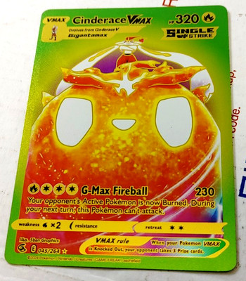 Cinderace VMAX Single Strike Pokemon Custom Fan Made Art Card | eBay