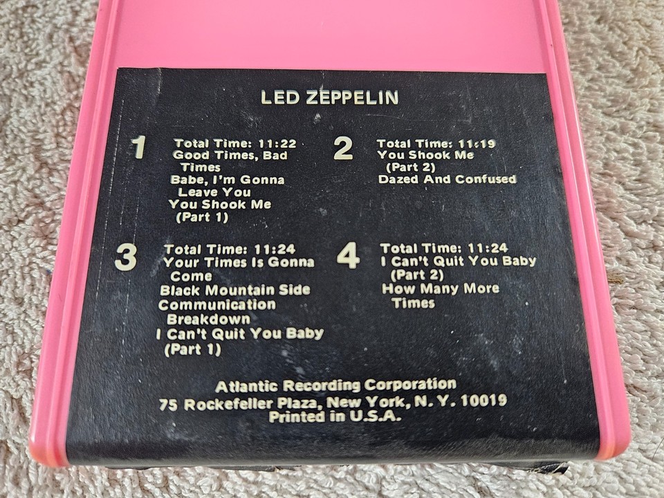 Led Zeppelin- Self Titled 8-Track Tape. Serviced. Pink Shell/ Free ...