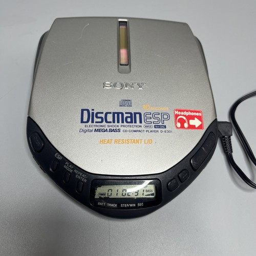 Vintage 1998 Sony Discman ESP Mega Bass CD Compact Player D-E301 Tested ...