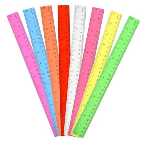 Clear Plastic Straight Ruler, 12 Inch, Bulk Assorted Colors, 12in/8pcs ...