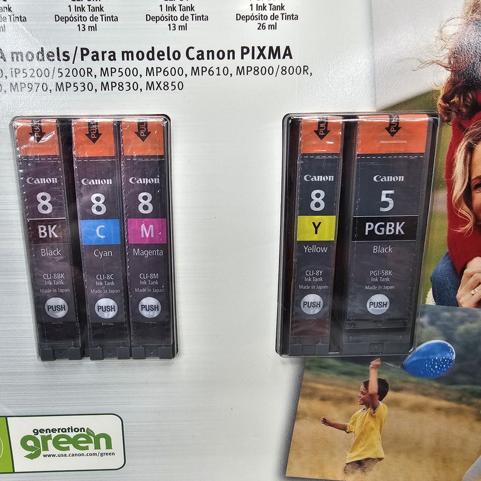 Genuine Canon Value Combo Pack 8BK 8C 8M 8Y 5PGBK Ink Cartridges ...
