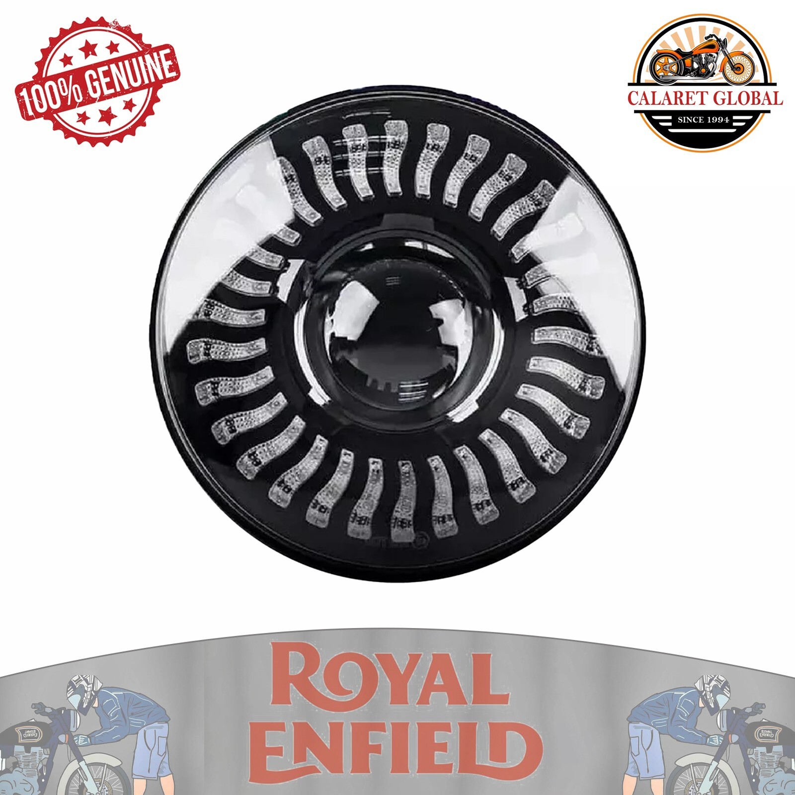 Royal Enfield new striped led headlight 7" for hunter 350 meteor 350 ...