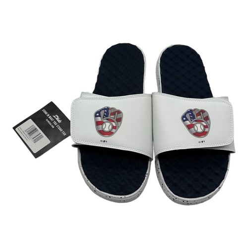 ISlide Milwaukee Brewers Slides Mens 10 White Patriotic Flag MLB ...
