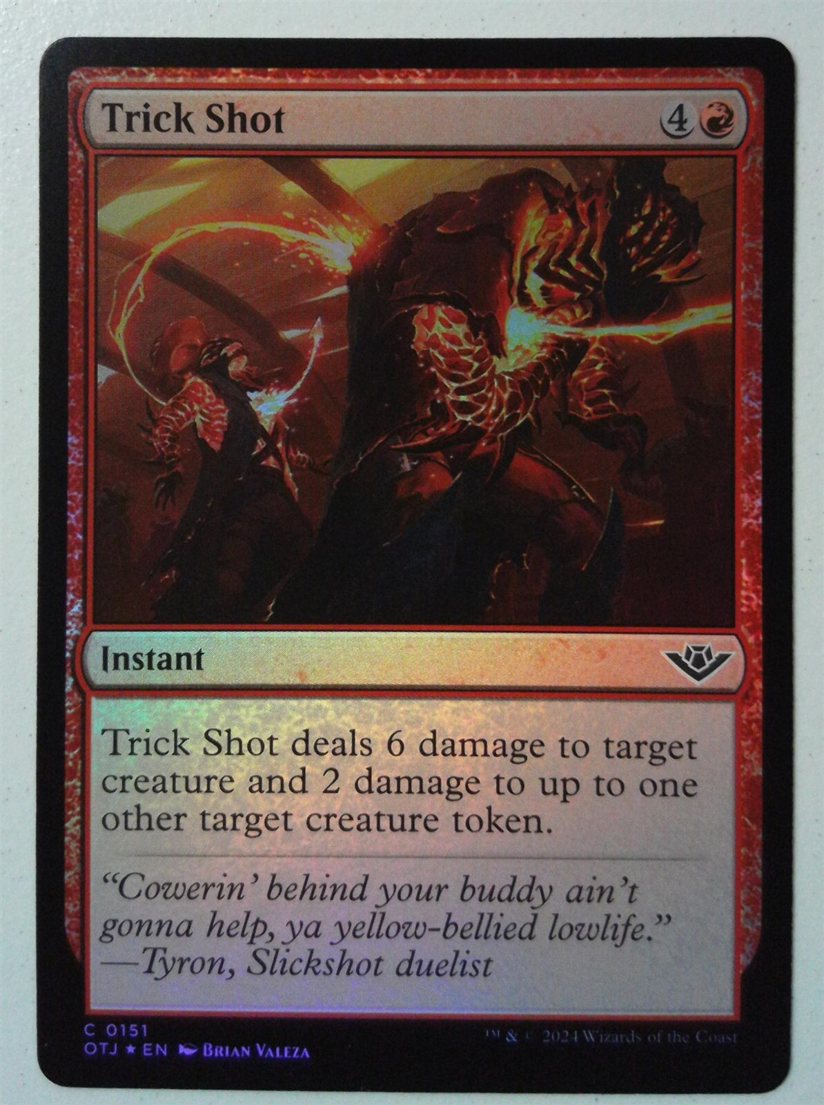 Trick Shot *FOIL Common* Magic MtG x1 OTJ Outlaws of Thunder Junction ...