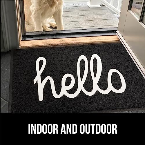 100% Water Resistant All Weather Hello Door Mat, Dirt Grabber Mesh ...