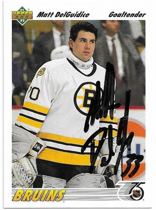 MATT DelGUIDICE Autographed Signed 1991-92 Upper Deck card #463 Boston ...