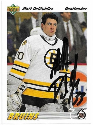 MATT DelGUIDICE Autographed Signed 1991-92 Upper Deck card #463 Boston ...