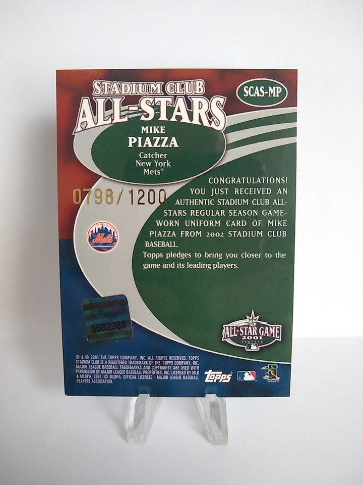 2001 Stadium Club All-Stars Relic Mike Piazza #SCAS-MP GU Baseball Card ...
