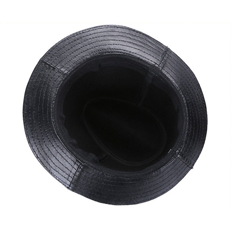 British Fedora Hats Sheepskin Leather Gentleman Jazz Hats For Large ...