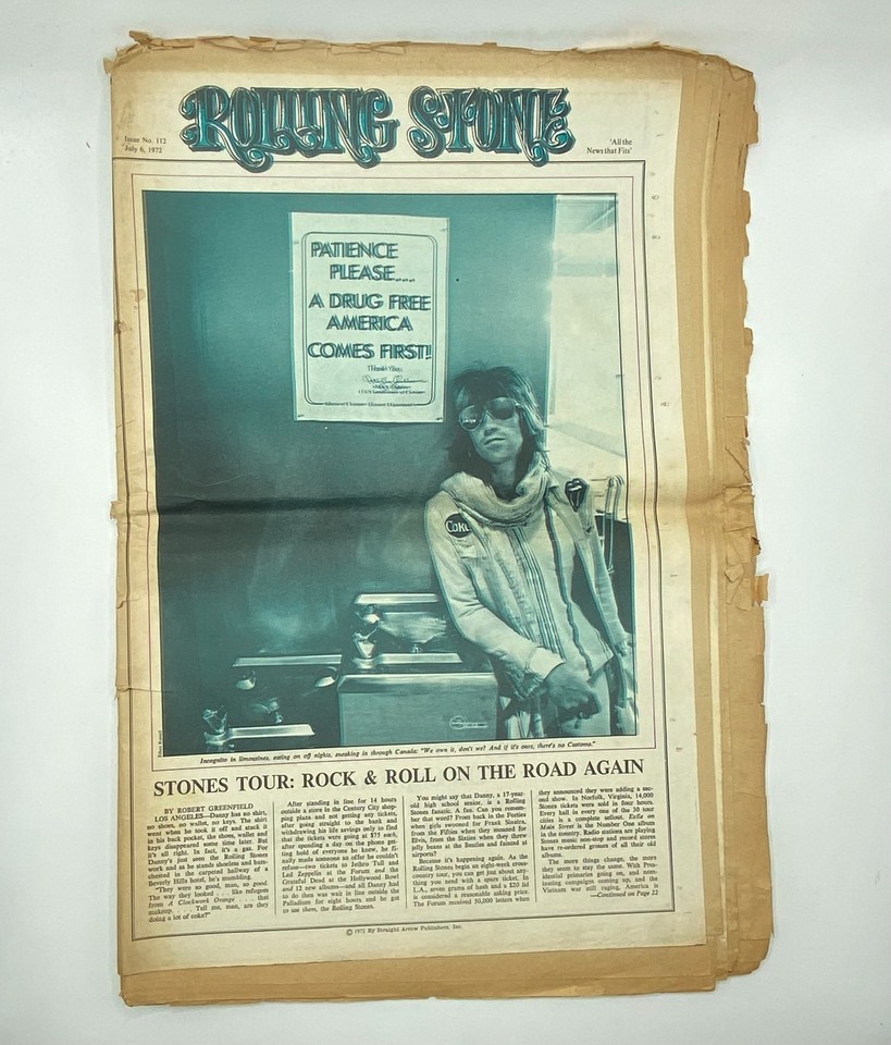Rolling Stone Magazine July 6 1972 Issue No. 112 Mick Jagger No Label ...