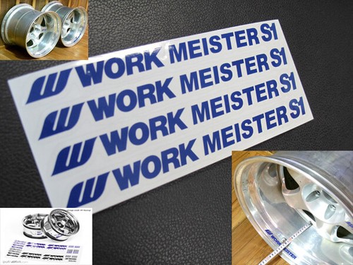 4x WORK MEISTER S1 Wheel RIM Decals Sticker Vinyl MANY Colours ...