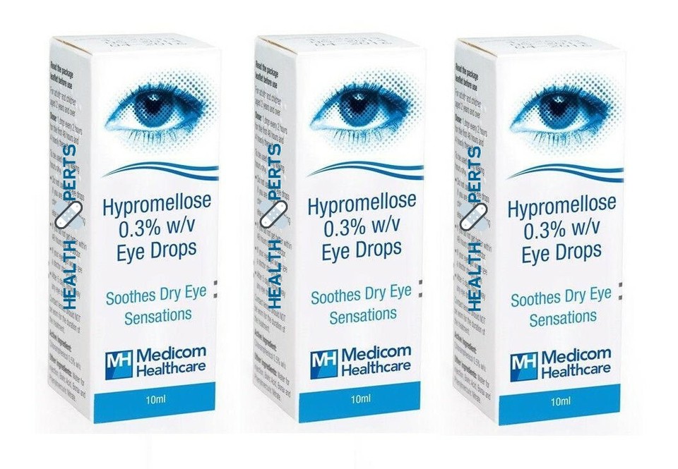 Hypromellose 0.3% Eye Drops 10ml - Dry Eyes Artificial Tears - MULTIBUY ...