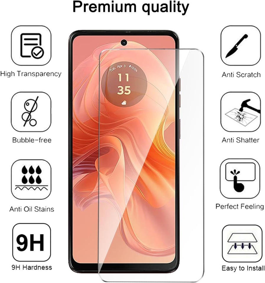 Case For Motorola Moto E14 Clear Shockproof Phone Cover & Glass Screen ...