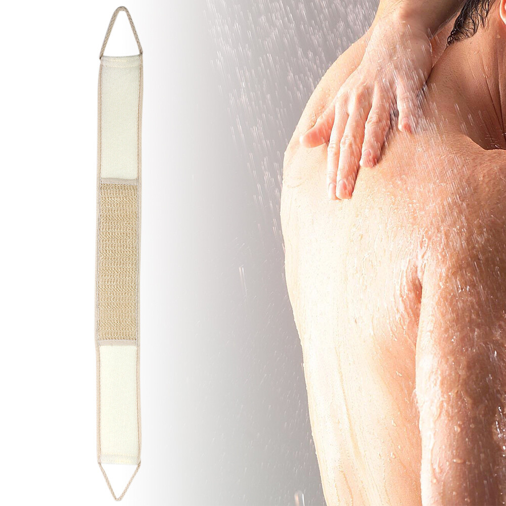 Body Exfoliating Cotton Linen Towel Shower Back Scrubbing Bathing Tool ...