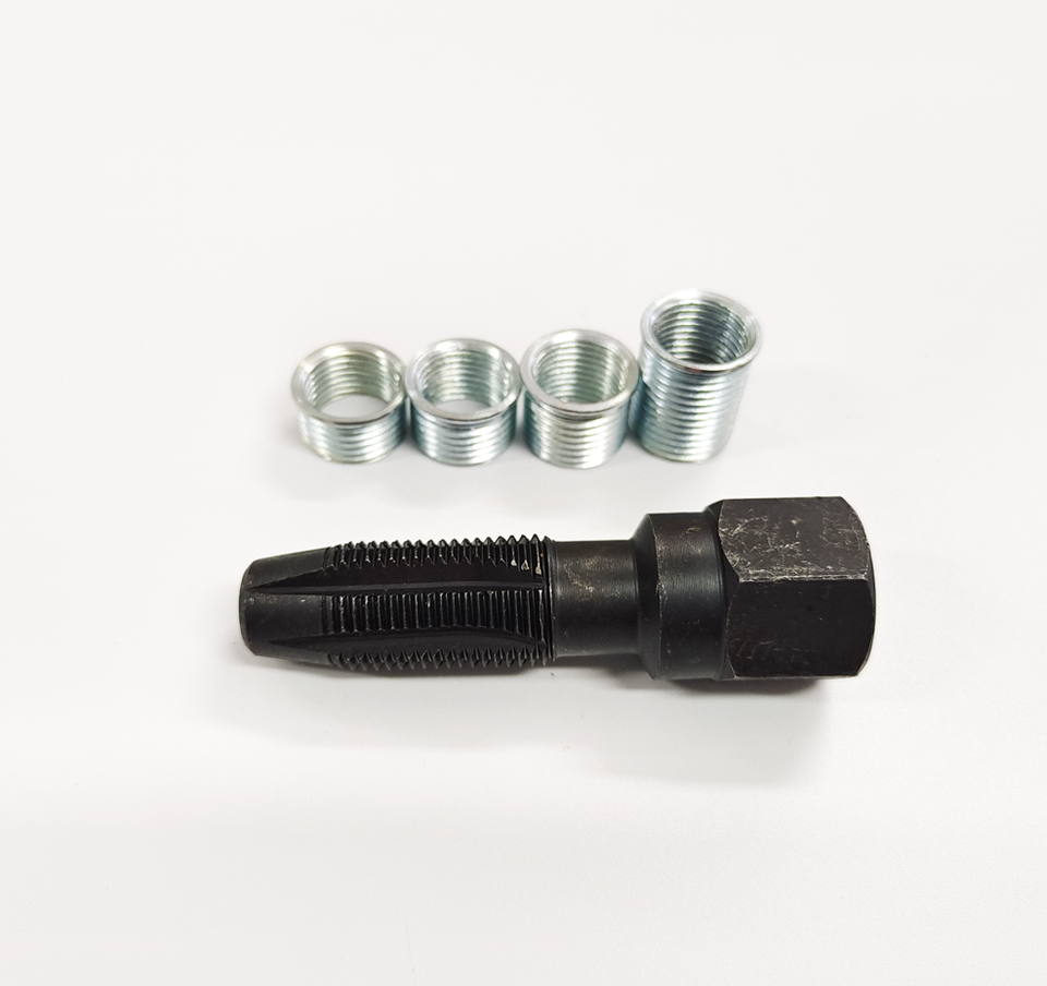 14mm Spark Plug Rethread Kit Tap Hole Thread Insert Reamer Repair ...