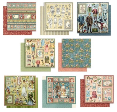 Graphic 45 Penny's Paper Doll Family 8 x 8 Cardstock PICK Mother Father ...