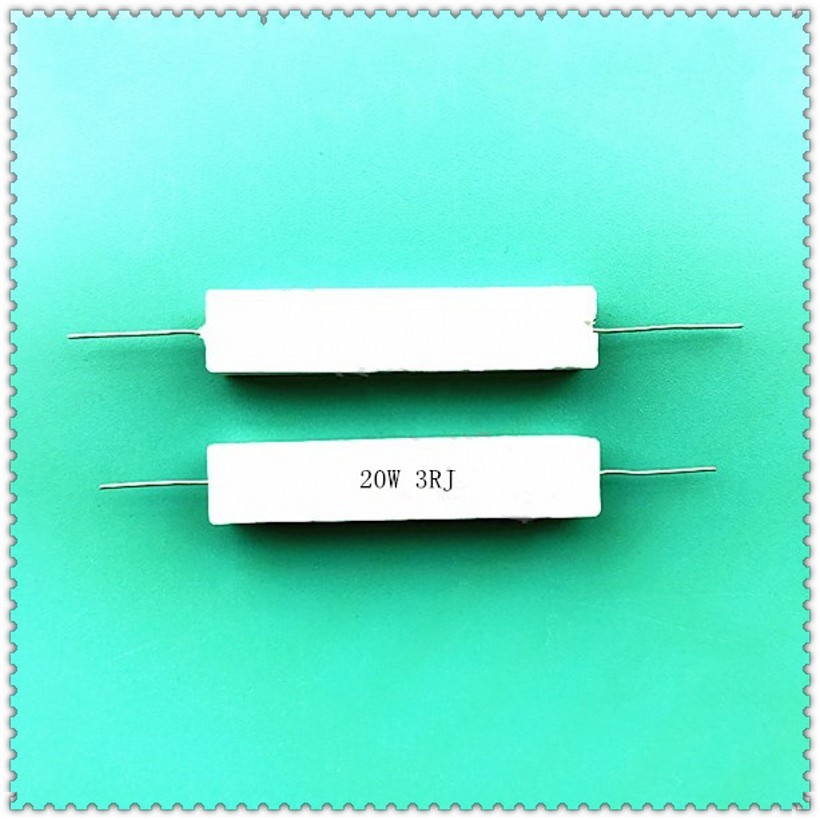 10pcs Wirewound Cement Resistor Ceramic Resistance 20W horizontal 0 ...