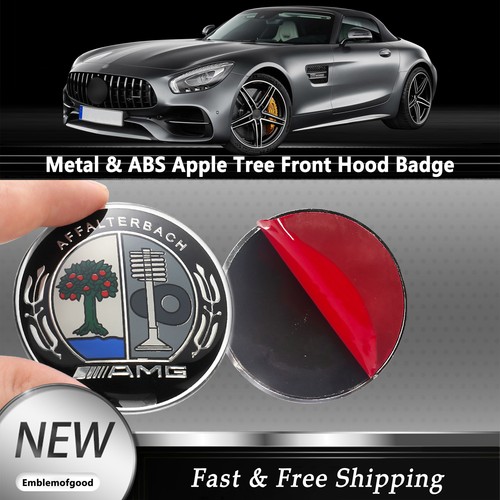 Fit For Affalterbach Front For AMG Emblem ABS Apple Tree Flat Hood 57mm ...