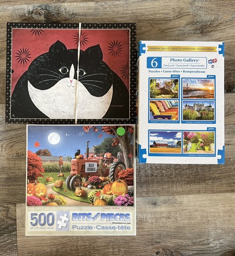 Lot Of 8 Jigsaw Puzzles - Multiple Brands. 2 Are Single 500pc, 1 Box ...