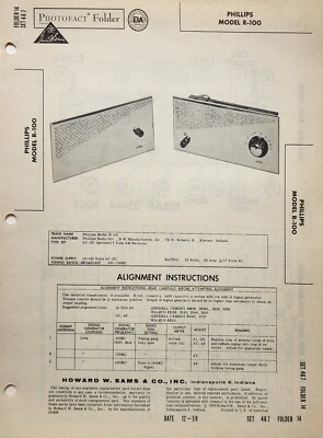 SAMS PHOTOFACT SERVICE MANUAL 467-14 PHILLIPS MODEL R-100 | eBay