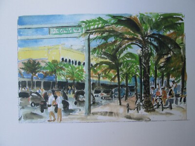 FT, LAUDERDALE, FL, LAS OLAS BLVD / ORIG.L W/C / 9"H X 14"W"/MIMI DAVIS ...