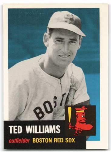 1991 Topps Archives 1953 #319 Ted Williams Bio black text Boston Red ...