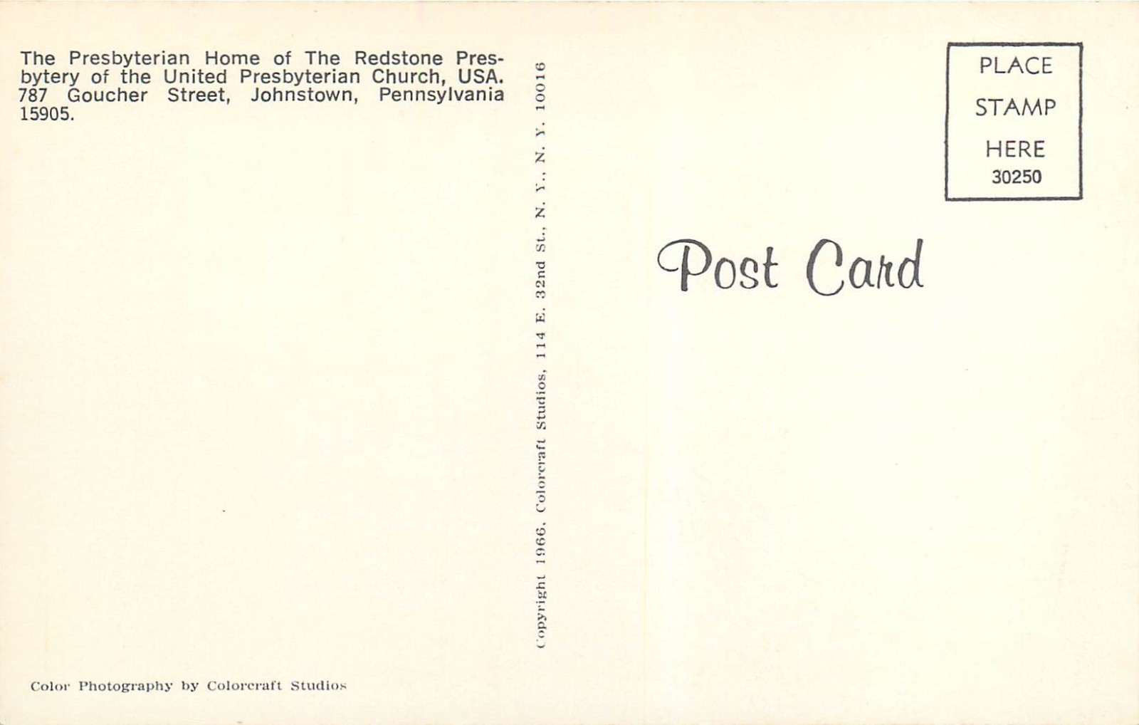 Redstone Presbytery United Presbyterian Church Johnstown Pennsylvania ...