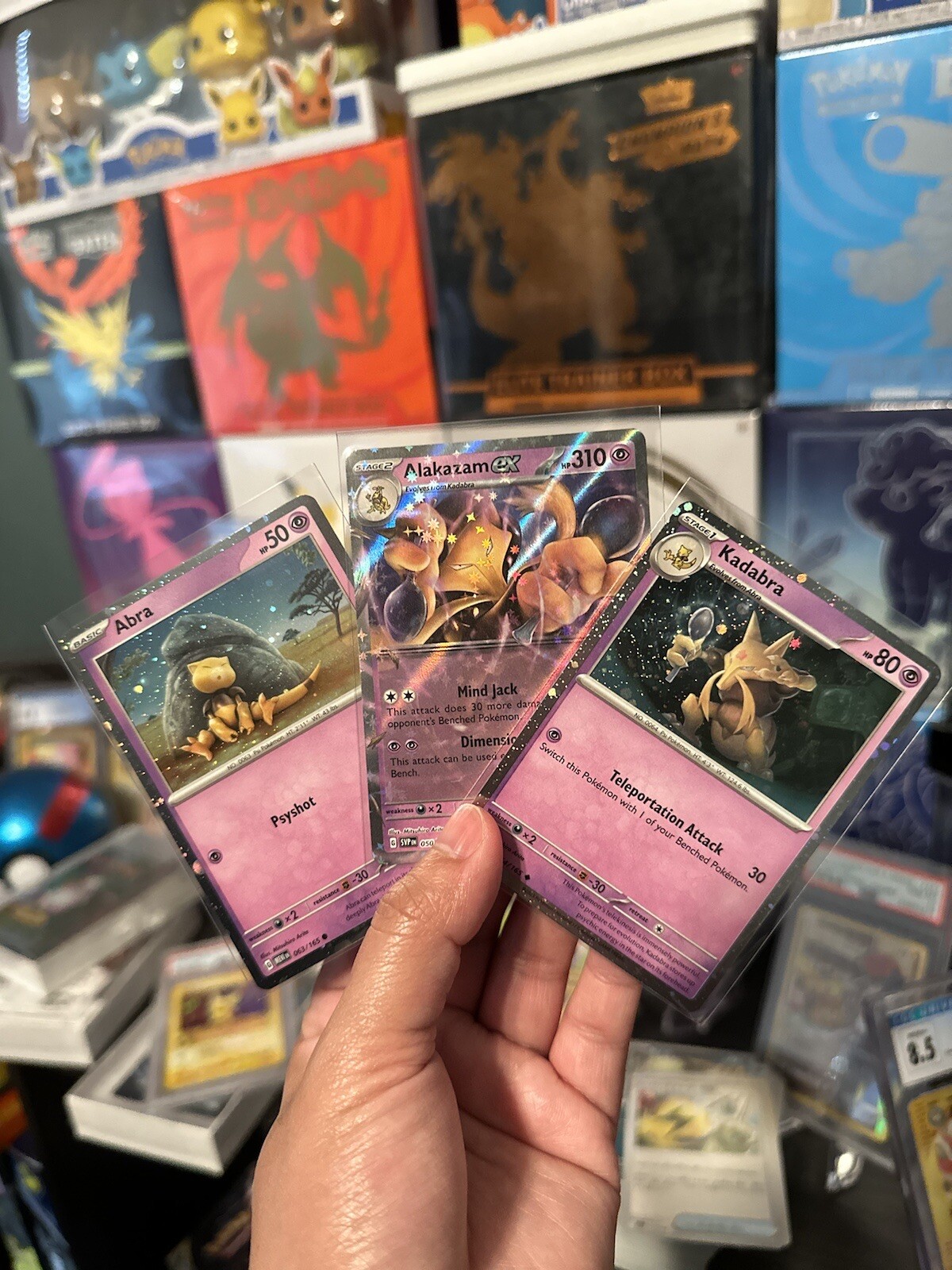 Pokémon 151 - Abra 063 Kadabra 064/165 Alakazam ex SVP 050 - Cosmos ...