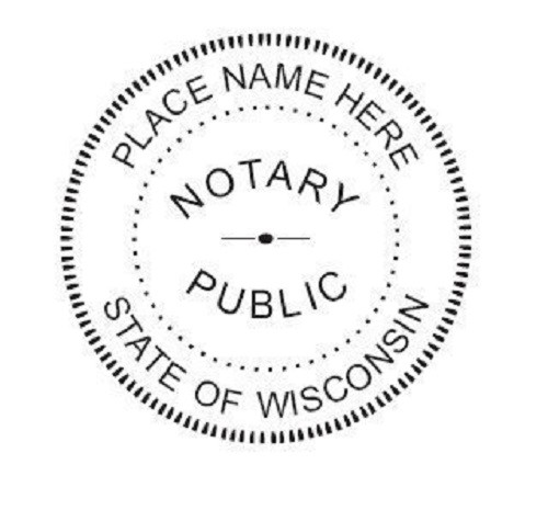 State of Wisconsin| Custom Round Self-Inking Notary Public Stamp Ideal ...