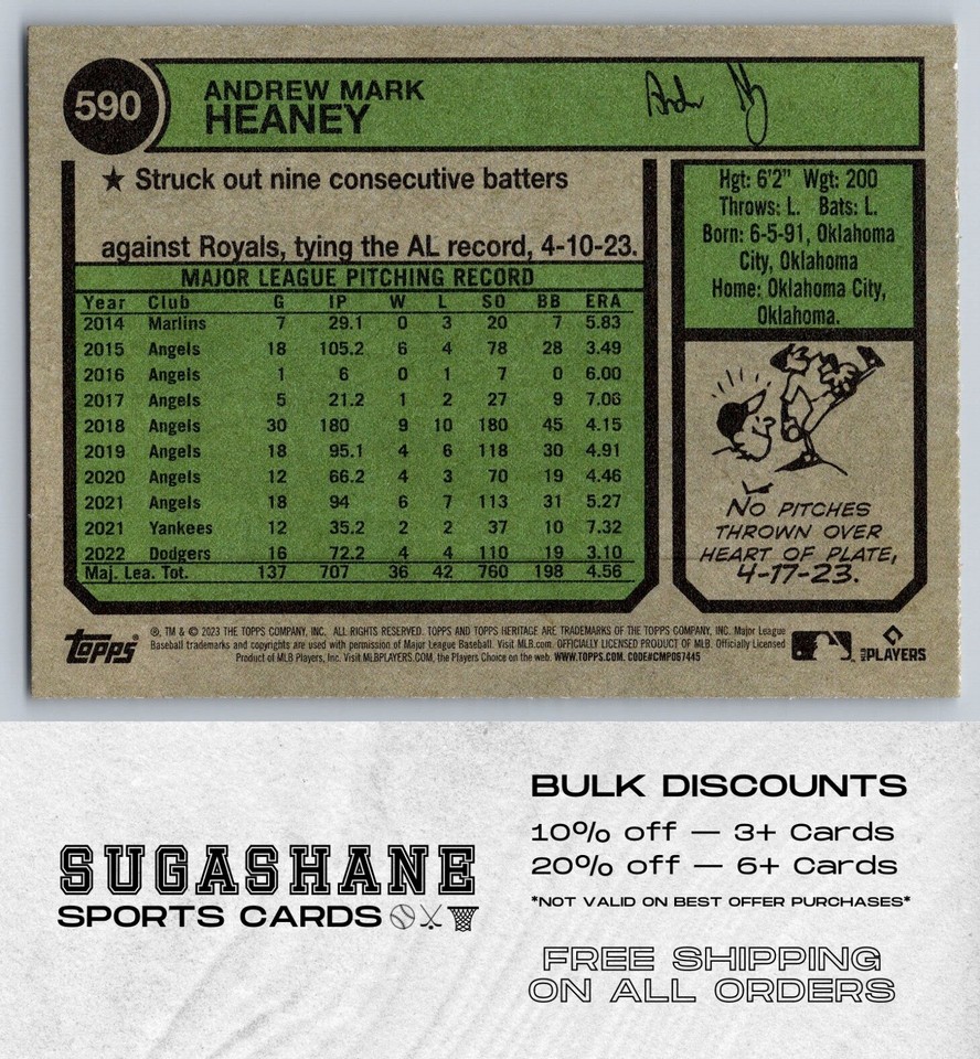 2023 Topps Heritage High Number 590 Andrew Heaney Rangers Baseball Card ...