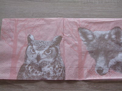 5 Servietten Eule und Fuchs | eBay.de