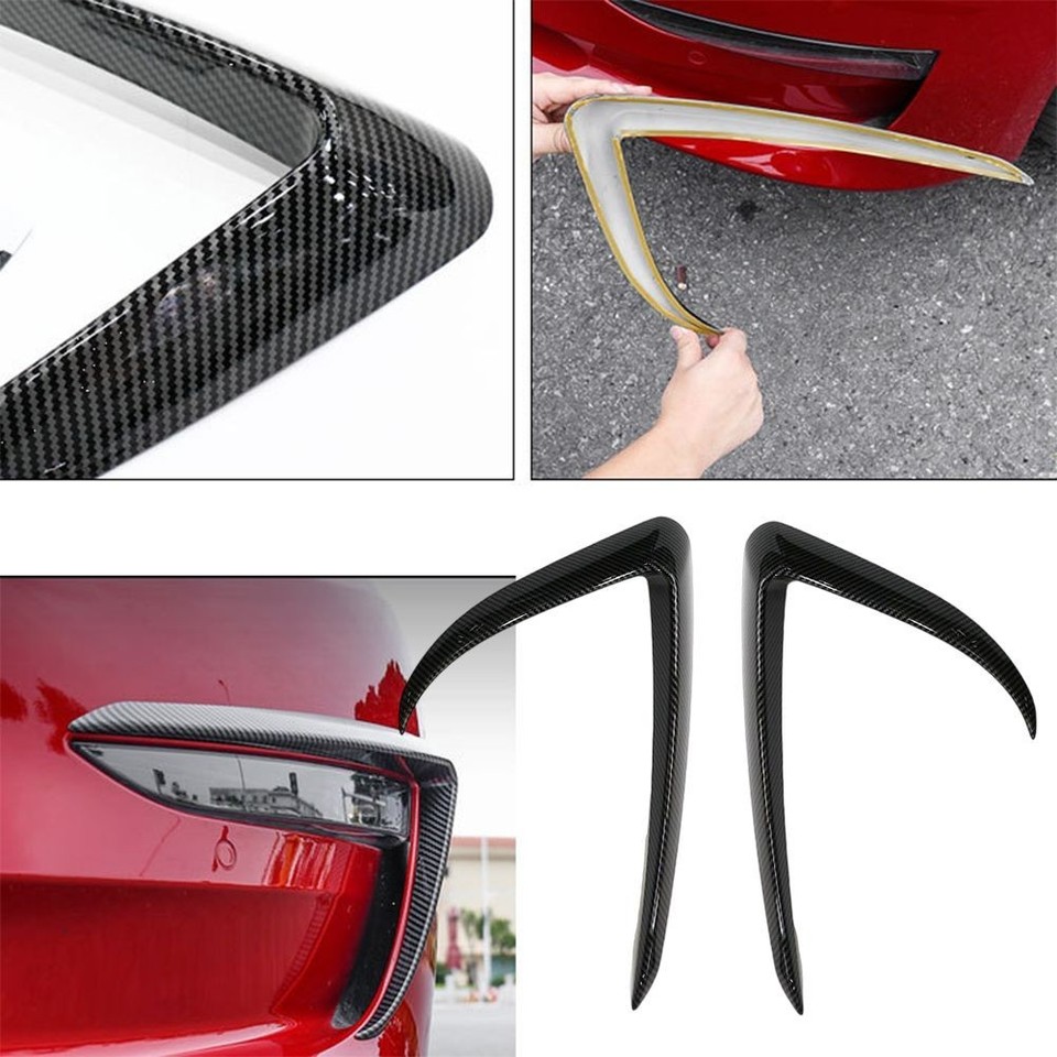 For Front Fog Lamp Trim Cover Carbon Fiber for Tesla For Model 3 2017 ...