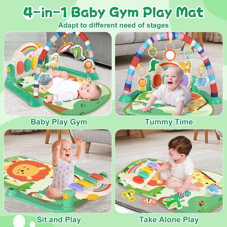 Baby Gyms Play Mats, Tummy Time Mat Toys, Infant Play Mat and Activity ...