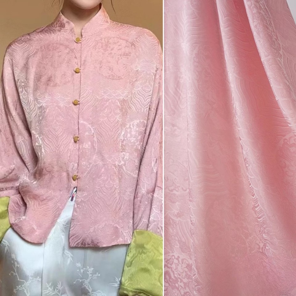 Satin Faux Silk Jacquard Fabric Chinese Tang Suit Qipao Cheongsam ...