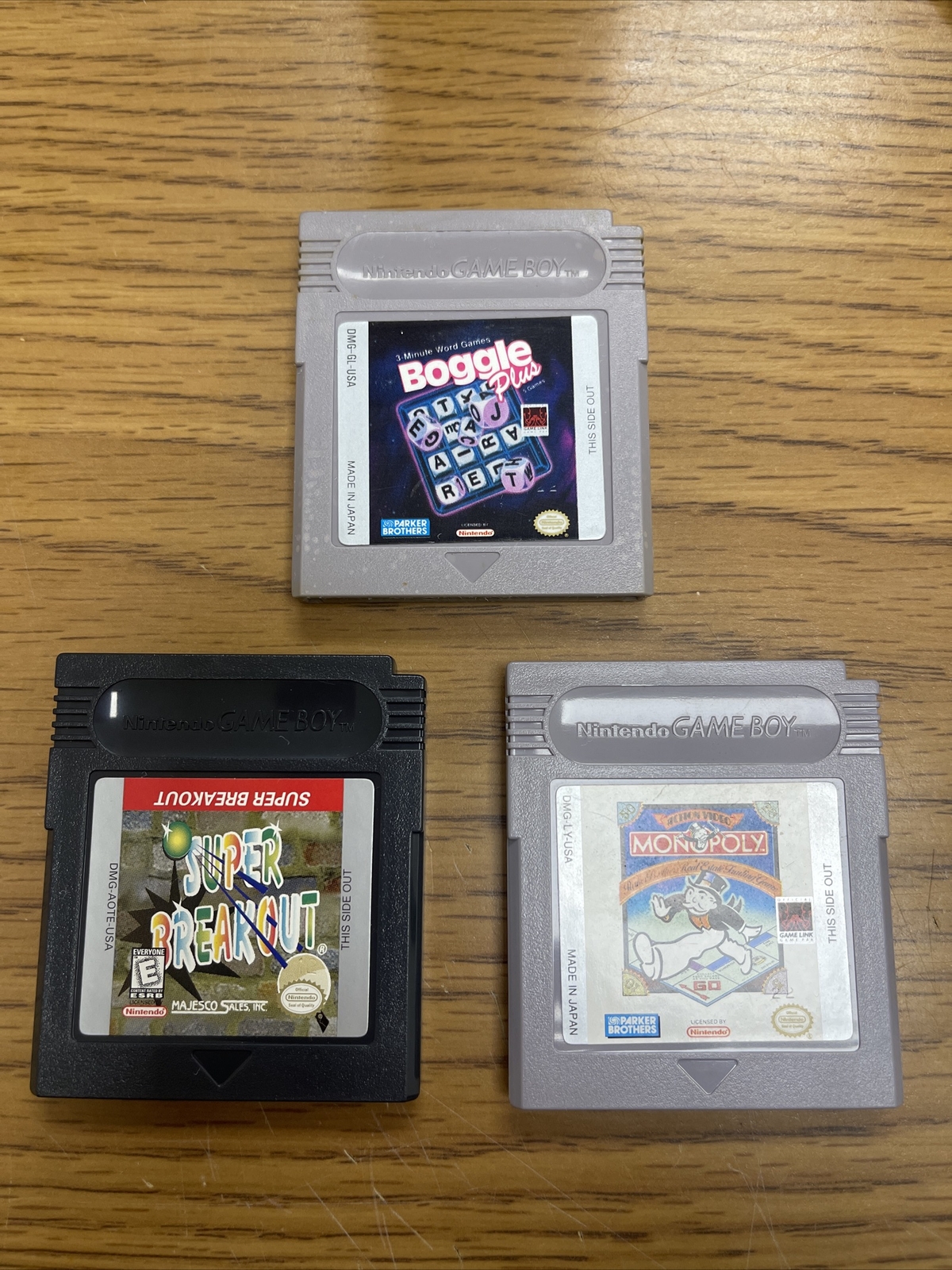 Nintendo Gameboy Lot Super Breakout, Monopoly, & Boggle Plus Authentic ...