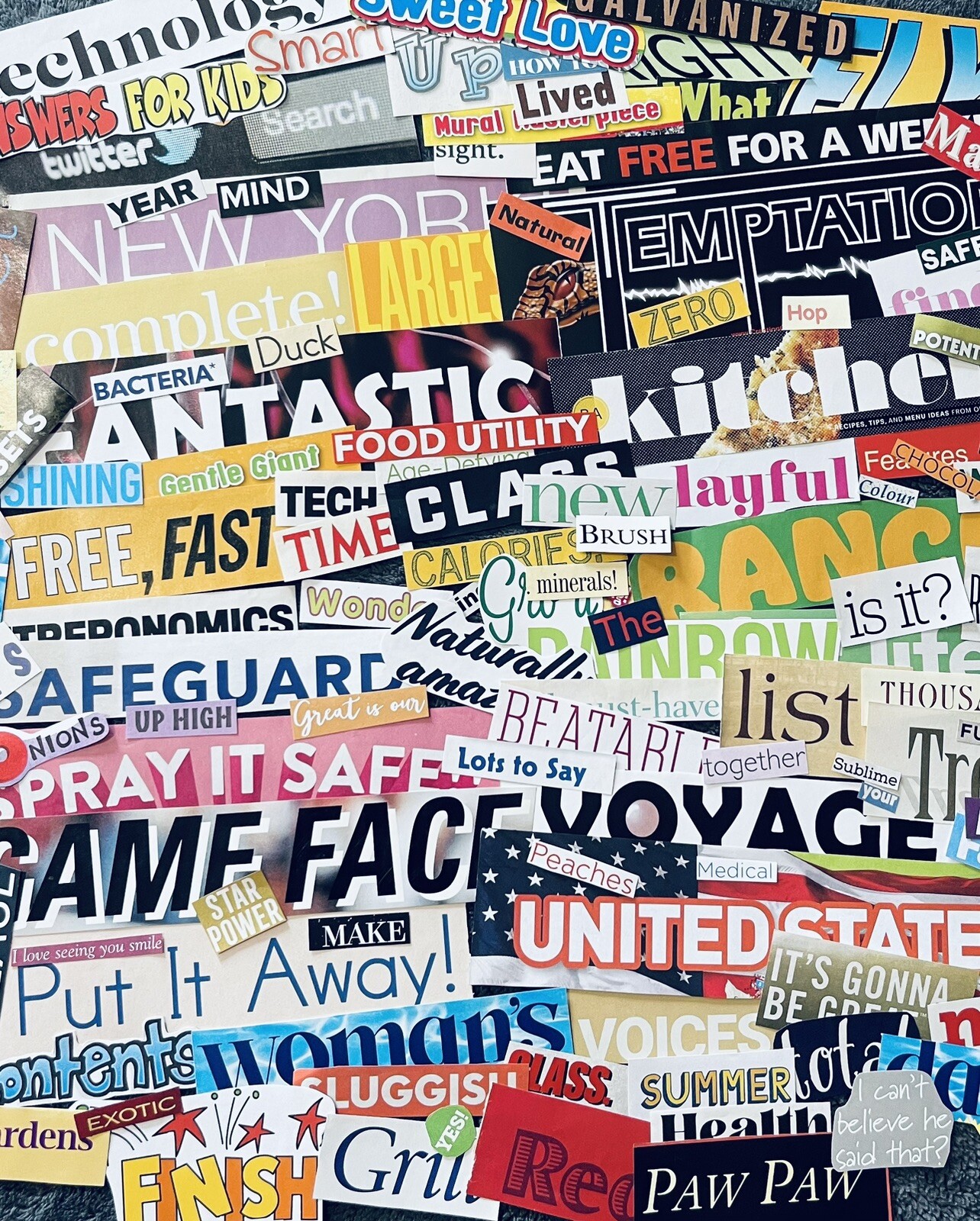 Magazine Books Cutouts Word Phrases 300 Plus Ephemera Scrapbook Vision ...