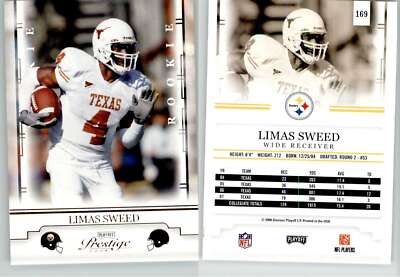 Limas Sweed 2008 Prestige EX-NM #169 Texas Steelers RC Rookie | eBay