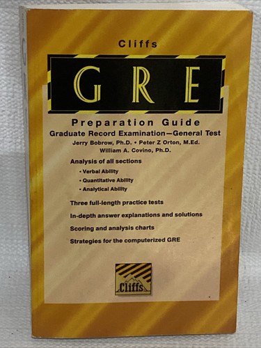 Cliffs GRE Preparation Guide Book Graduate Record Examination General ...