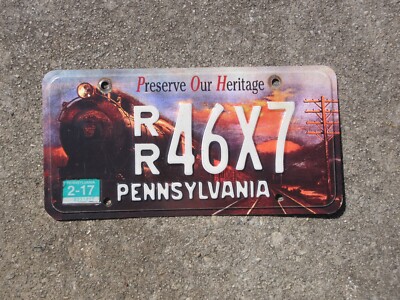 2017 Pennsylvania Preserve Our Heritage License Plate Pa Penna Railroad ...