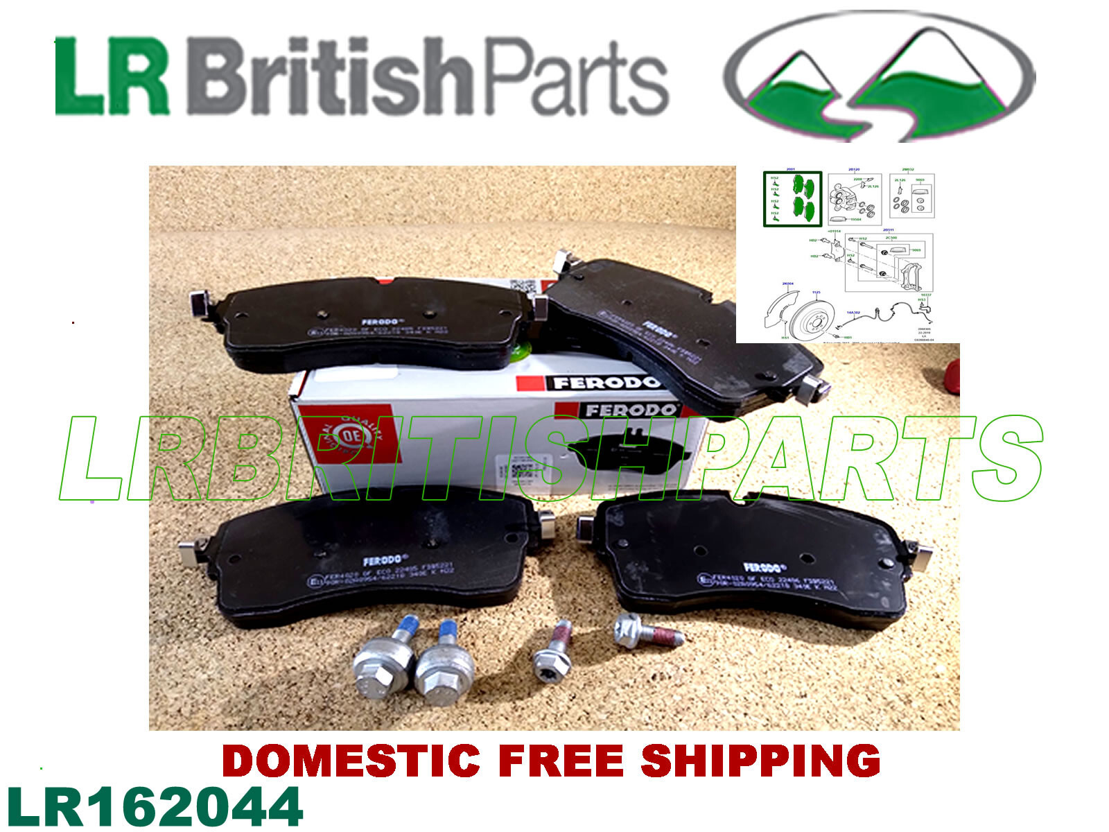 LAND ROVER FRONT BRAKE PADS RANGE ROVER 18-21 SPORT 18-22 DISCOVERY 18 ...