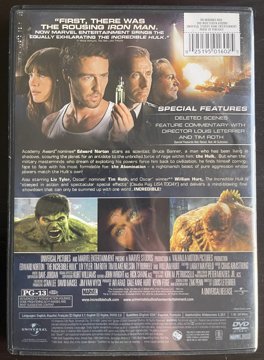 The Incredible Hulk Movie Dvd