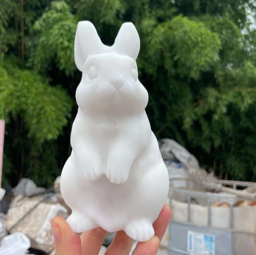 TOP1pc Natural White Jade Quartz Carved Rabbit Skull Crystal Reiki Gem ...