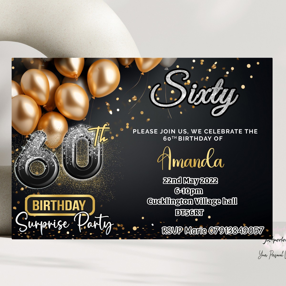 Surprise 60th Birthday Invitation