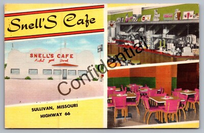 Snell's Cafe Highway Route 66 At Sullivan Missouri Mo Rt 66 Linen D517 ...
