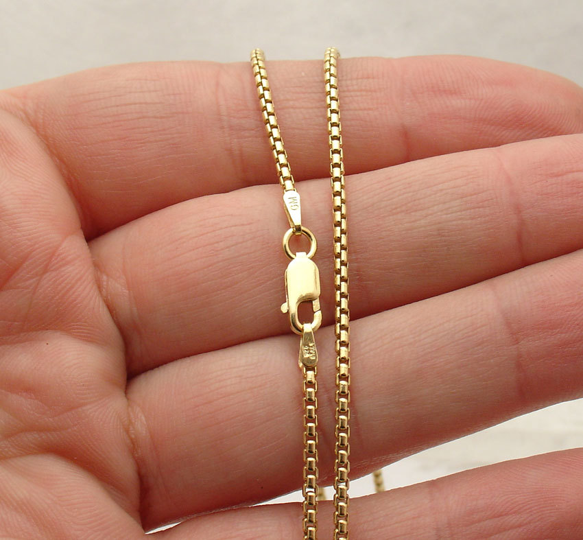 24" 2" Italian Round Box Chain Necklace 14K Yellow Gold Clad Silver 925 ...