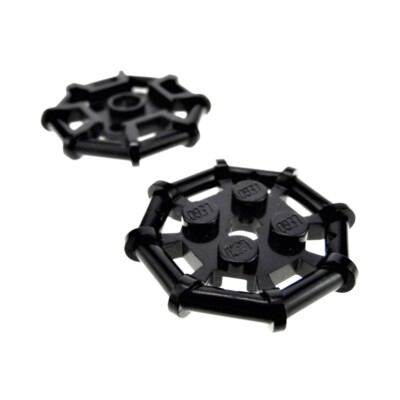 2x Lego Grid Plate 2x2 Black Octagonal Studs Round Star Wars 6018805 ...