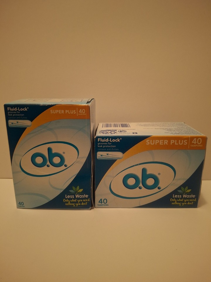 O.B. Fluid-Lock No Applicator Tampons Super 2 boxes of 40 Ct each | eBay